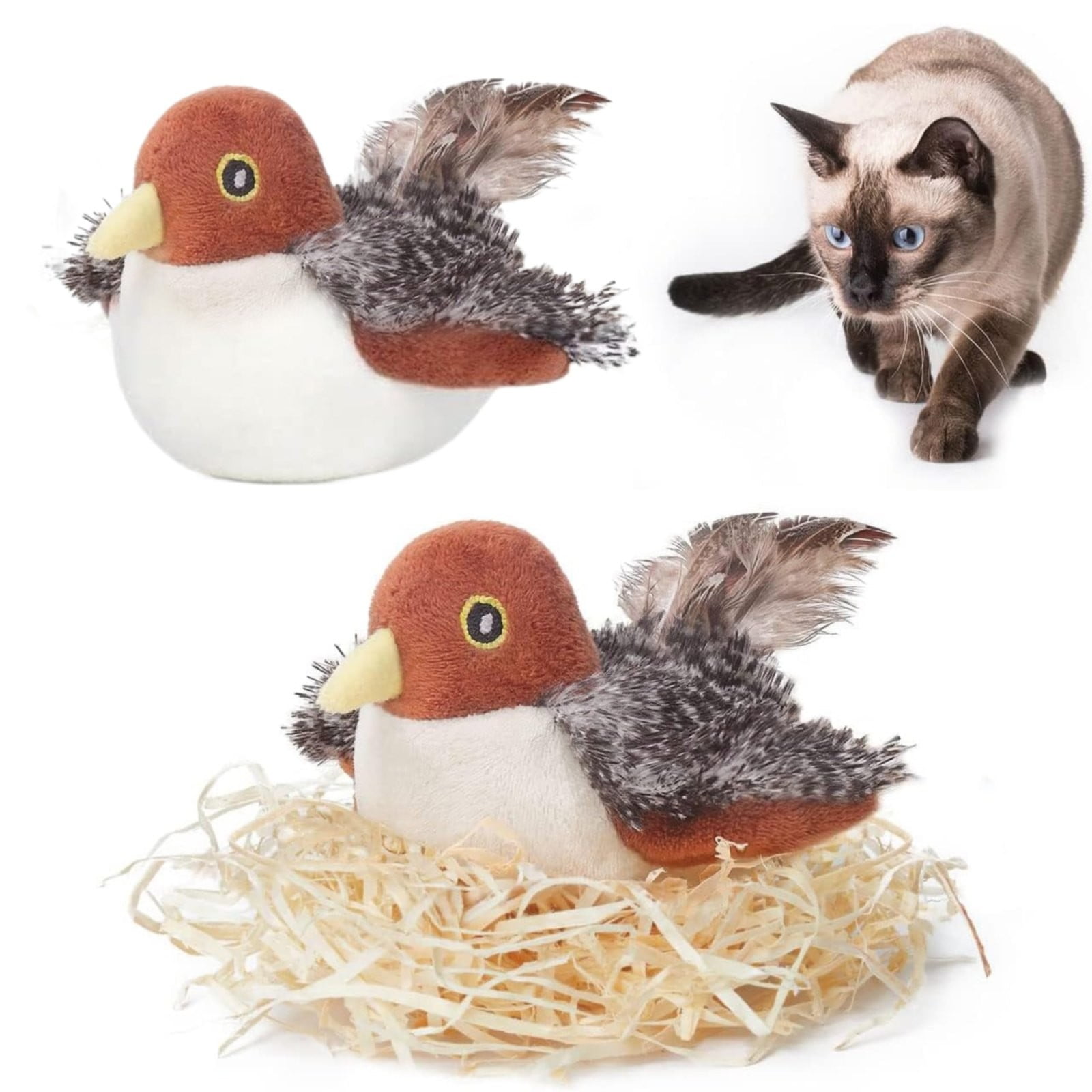 Click here for Zooraco 4.0 Inches Bird Cat Toy Flapping Wings  Fl... prices