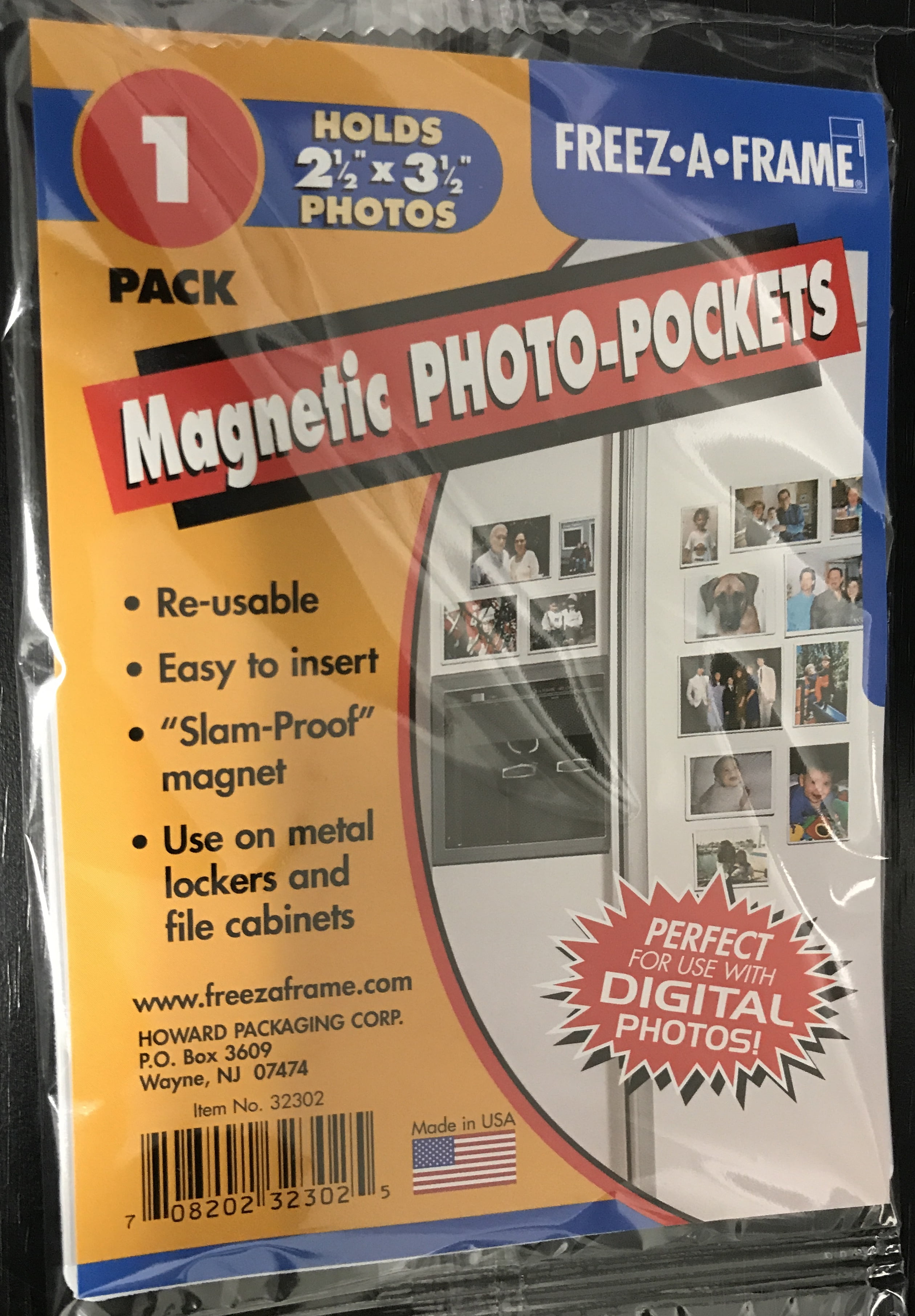 Freez-A-Frame 32302 Magnetic 2-1/2" x 3-1/2" Photo Frame For ...