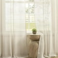 Sheer White Linen Curtains 84 Inches Long, 2 Panel Set for Living Room ...