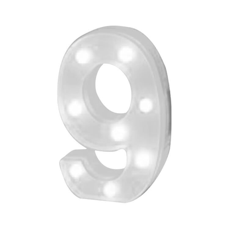 Randolph Alphabet LED Digital Lights 0-9 Light Up White Plastic Digital ...