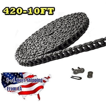 420 Motorcycle Roller Chain 10 Feet(240 Link) with 1 Connecting Link ...