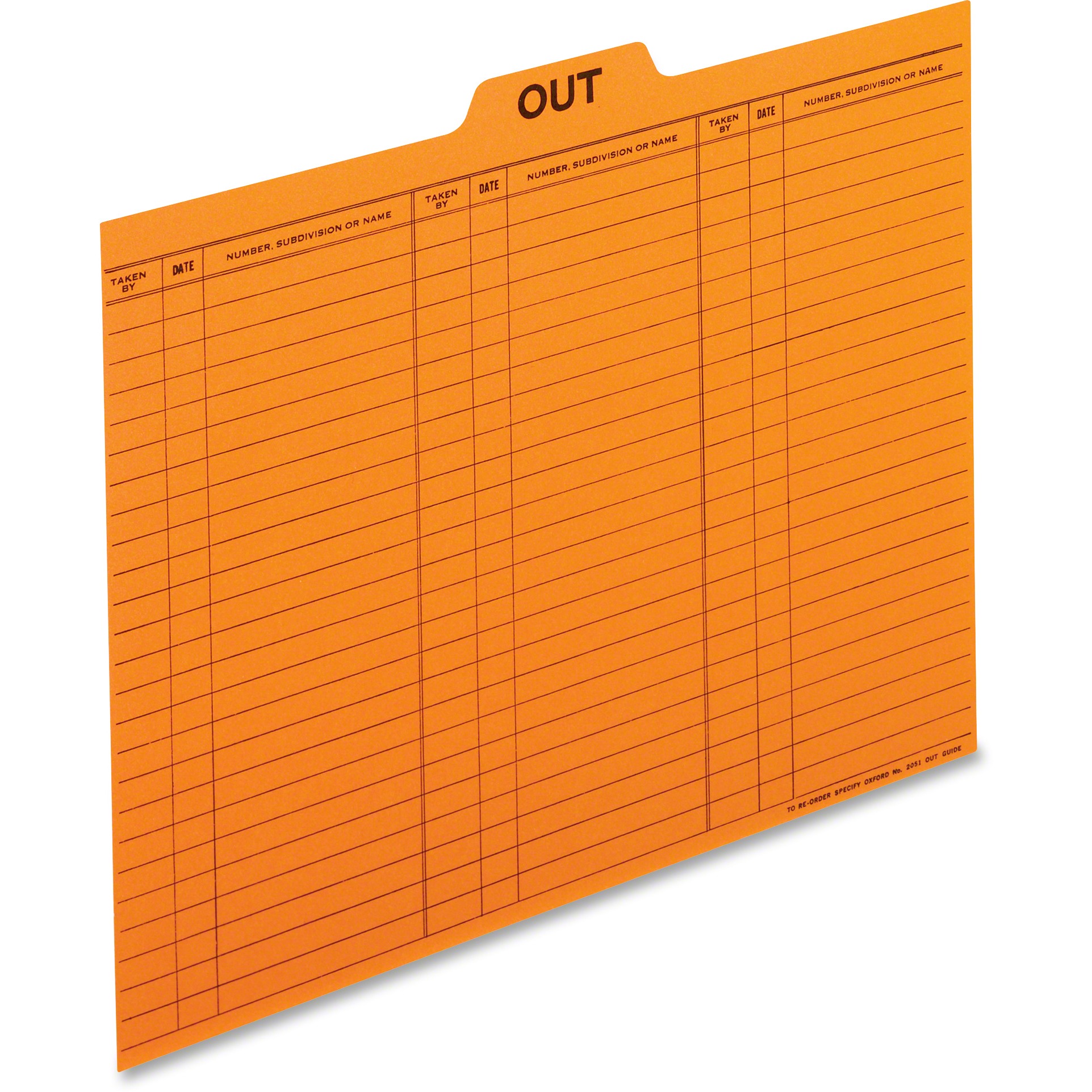 Salmon Colored Charge Out Guides 1 5 Cut Top Tab Out 8 5 X 11 Salmon Colored Charge Out Guides 1 5 Cut Top Tab Out 8 5 X 11