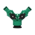 2 Way Heavy Type Garden Hose Splitter Y Splitter Grip Shut Off Valves ...