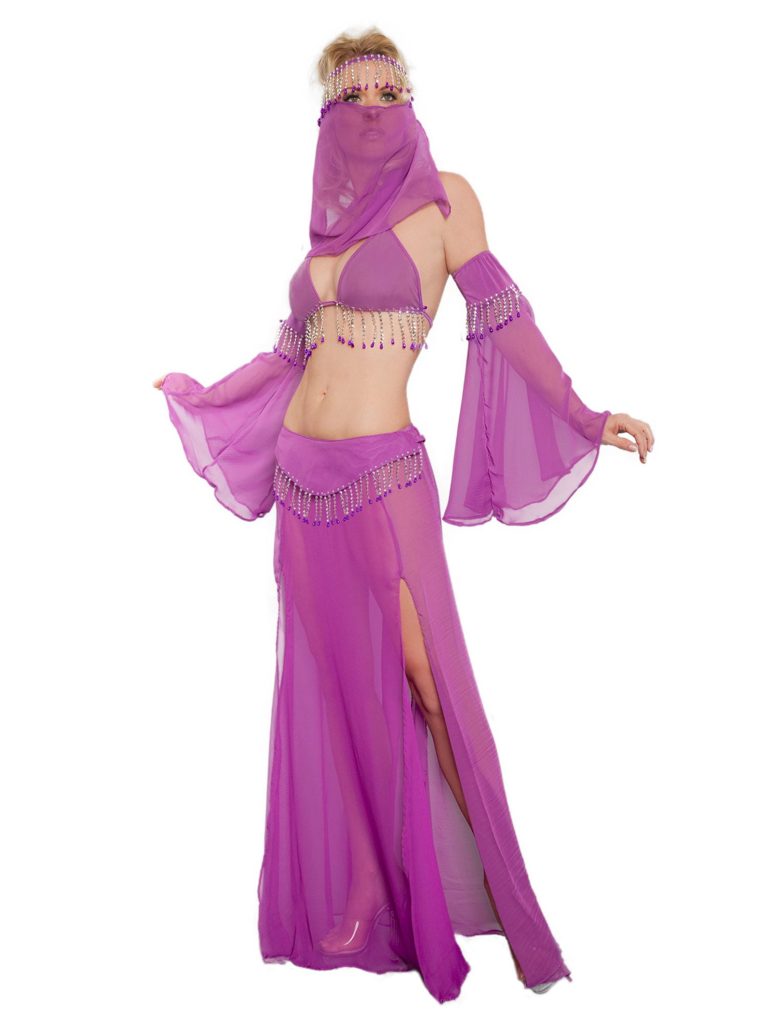 Adult Sheer Purple Genie Sexy Costume