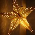 Cut-Out Paper Star Lantern Decoration - White 5-Point Lighted Star ...