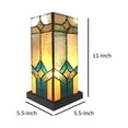 GREGORY Tiffany-glass Accent Pedestal 1 Light Mission table lamp 11 ...