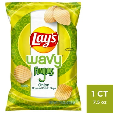 2- Pack of Lay's Wavy Funyuns Onion Flavored Potato Chips, 7.5 oz ...