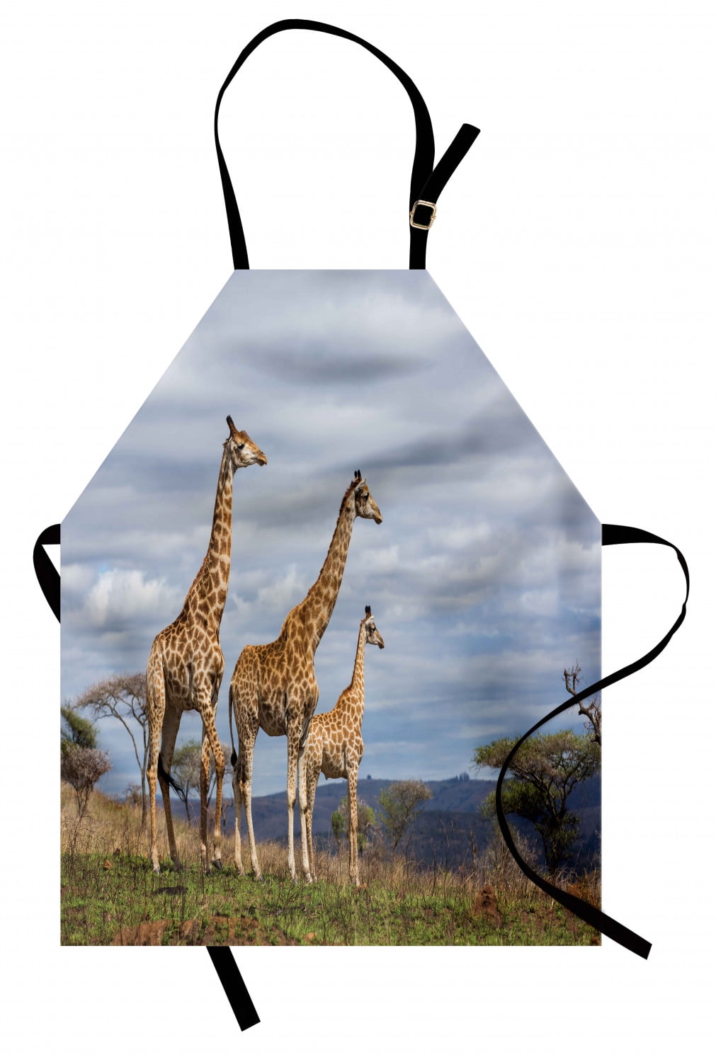 Africa Apron African Giraffe Family Looking at the Skyline in Savannah ...