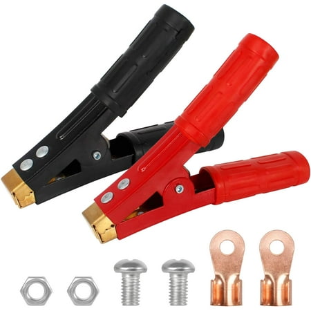2 Pcs 1000A Copper Alligator Clamps For Jump Starter Cables Car Battery ...