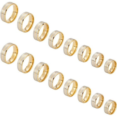 10pc 304 Stainless Steel Grooved Finger Ring Settings Ring Core Blank ...