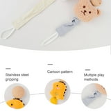 TELOLY 2 Pcs Pacifier Clip Double-Sided Pattern Pacifier Holder ...