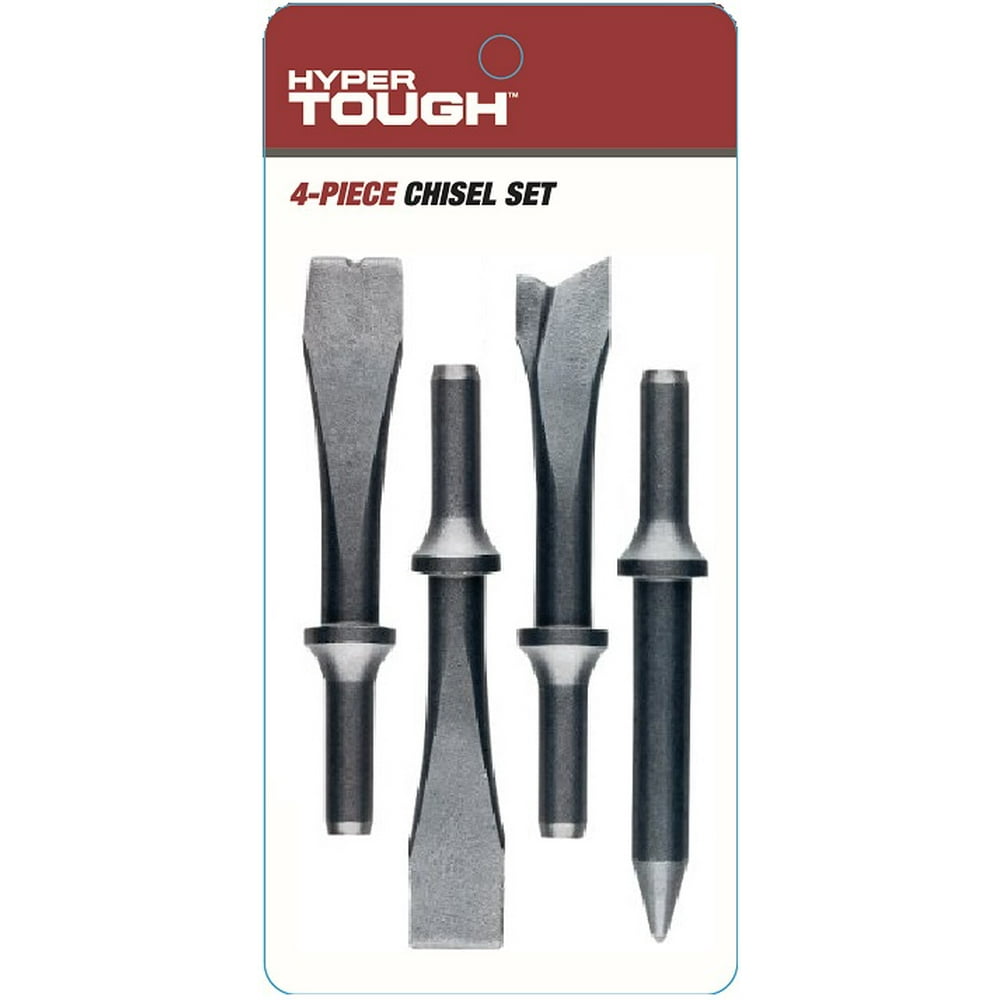 Hyper Tough 4" Heavy Duty Steel Air Hammer Chisel Set 4 Pack - Walmart ...
