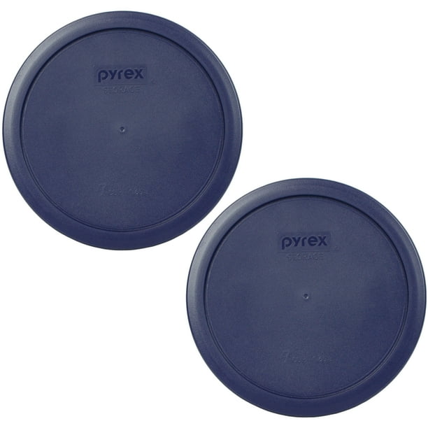 Pyrex 7402-PC Blue Round Plastic Storage Replacement Lid Cover (2-Pack ...