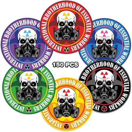 150 Pieces 2 Inches Essential Worker Stickers Hard Hat Sticker Large ...