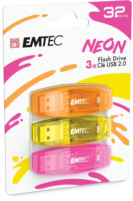 EMTEC NEON C410 USB 2.0 32GB Flash Drive 3-Pack - Walmart.com