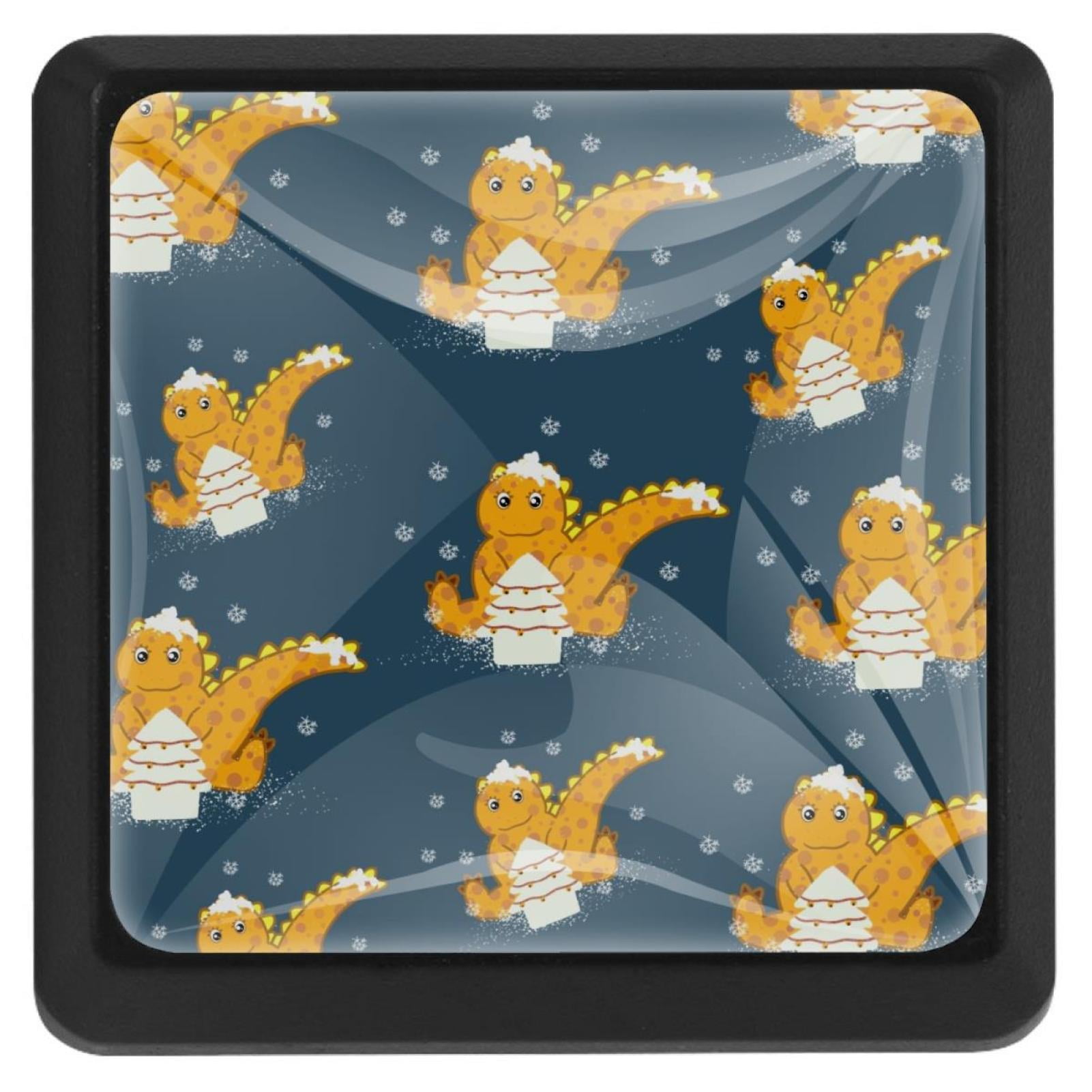 3 Pack Dinosaur Square Cabinet Door Knobs Decor for Cupboard Dressing ...