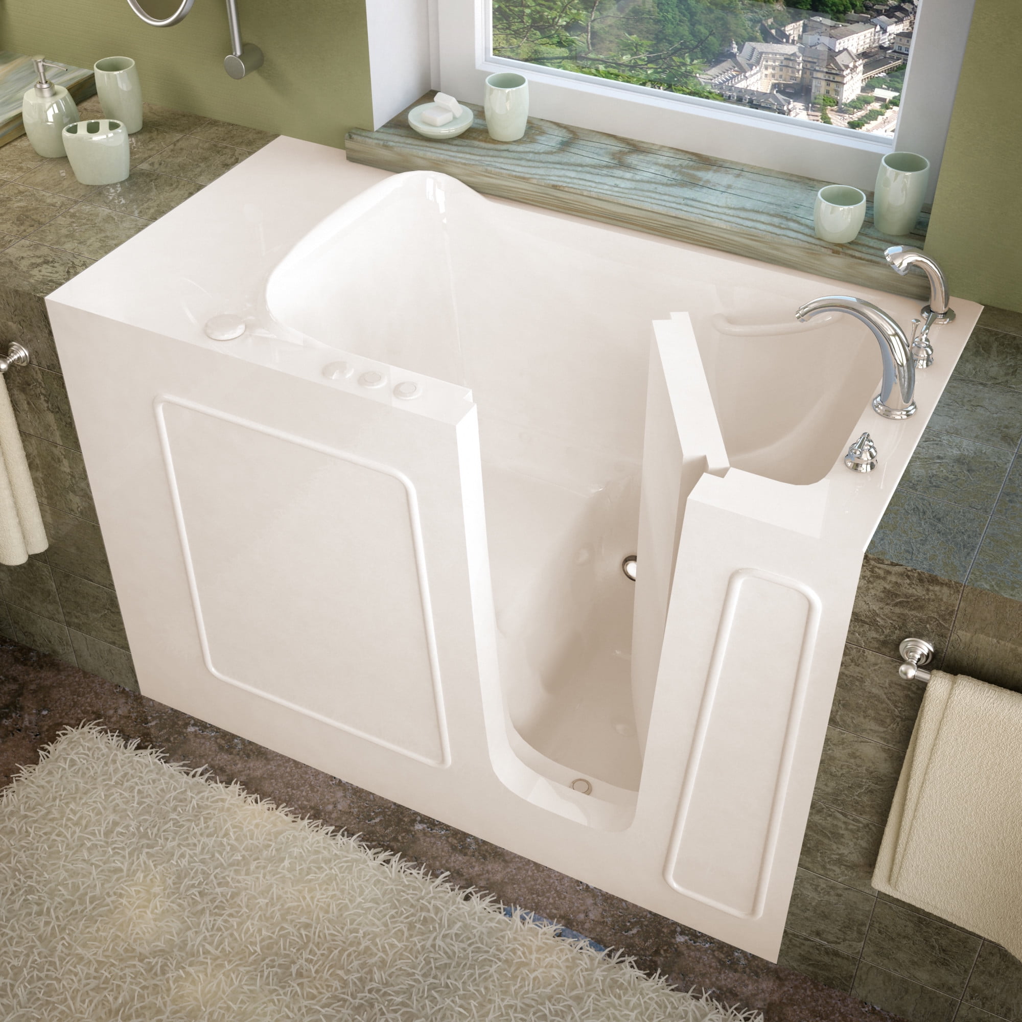 Meditub 2653Rs 53" Fiberglass Soaking Walk In Tub For Alcove ...