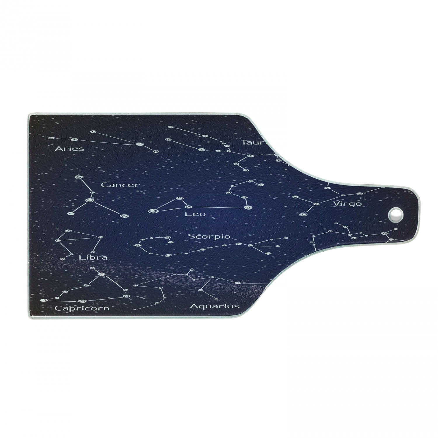 Constellation Cutting Board, Doodle Chalk Writing Style Zodiac Star ...