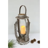 22 inch tall round Wooden Lantern with LED Candle - Walmart.com