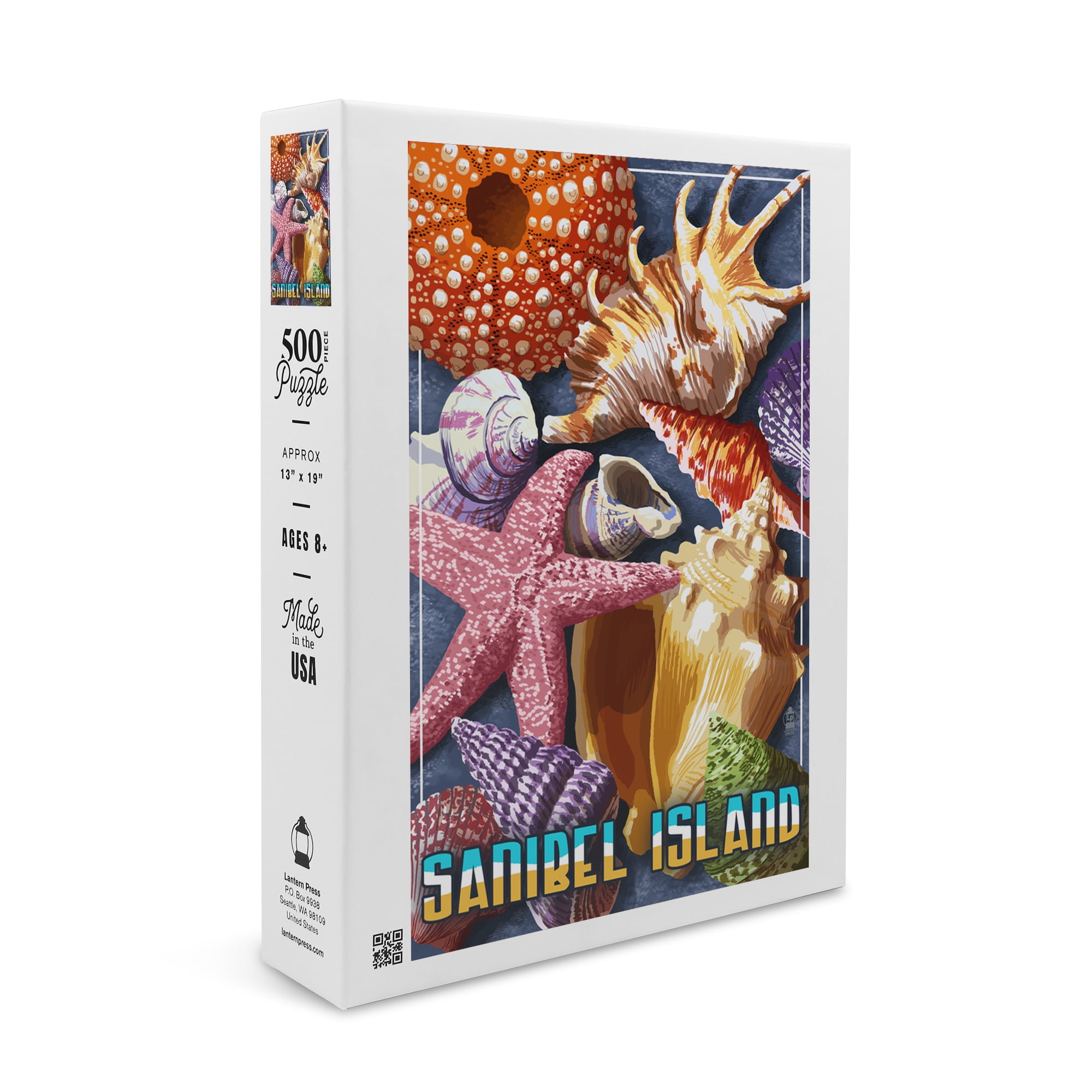 Sanibel Island, Florida, Shell Montage (19x27 inches, Premium 500 Piece Jigsaw Puzzle for Adults ...
