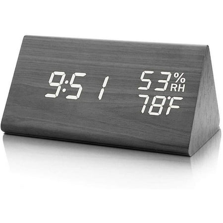 Alarm Clock Digital Alarm Clock, with Night LED, Date, Voice Control ...