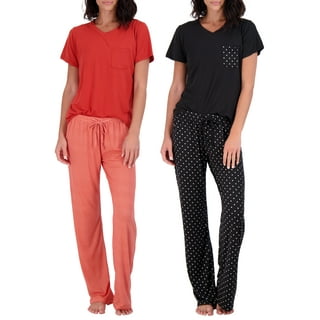 Real Essentials 2 Pack: Women’s Pajama Set Super-Soft Short & Long ...