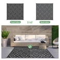 DEORAB Large Square Straw Outdoor Rug for Patio, Reversible Plastic ...