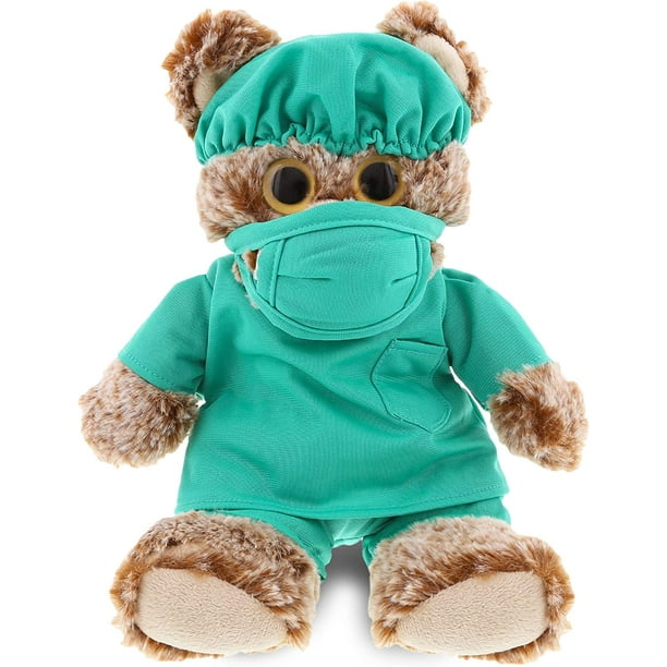 DolliBu Sitting Brown Bear Doctor Plush Toy - Super Soft Brown Bear ...