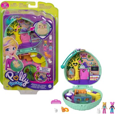 Polly Pocket On The Farm Piggy Compact, 2 Micro Dolls, 2 Animal Figures ...