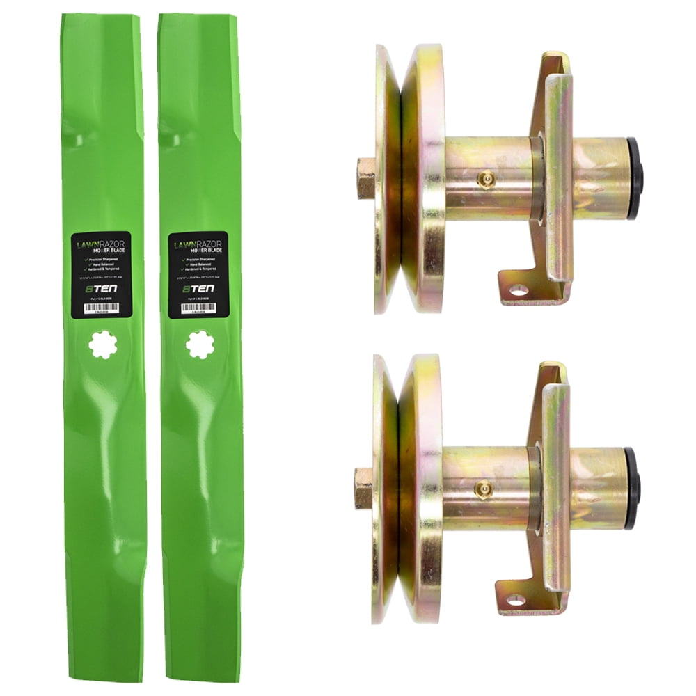 8TEN Spindle High Lift Blade Kit for John Deere LT180 LT160 AM126225 ...