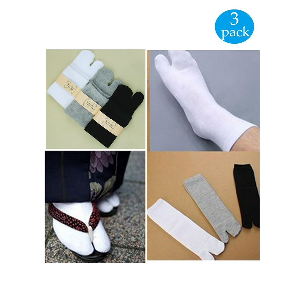 Lelinta - 3 Pairs/Set Men Japanese Split Toe Socks Kimono Flip Flop ...