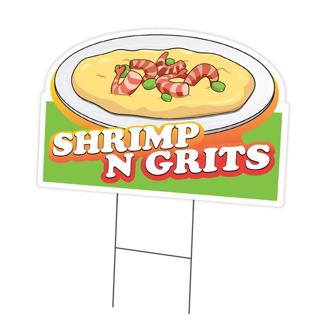 SignMission 12 x 16 in. Yard Sign & Stake - Shrimp N Grits - Walmart.com