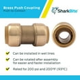 SharkBite 3/4 Inch Straight Coupling, Pack of 12, Push To Connect Brass ...