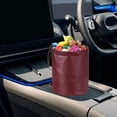 Car Trash Can, Leakproof Leather Mini Foldable Auto Garbage Bin for ...