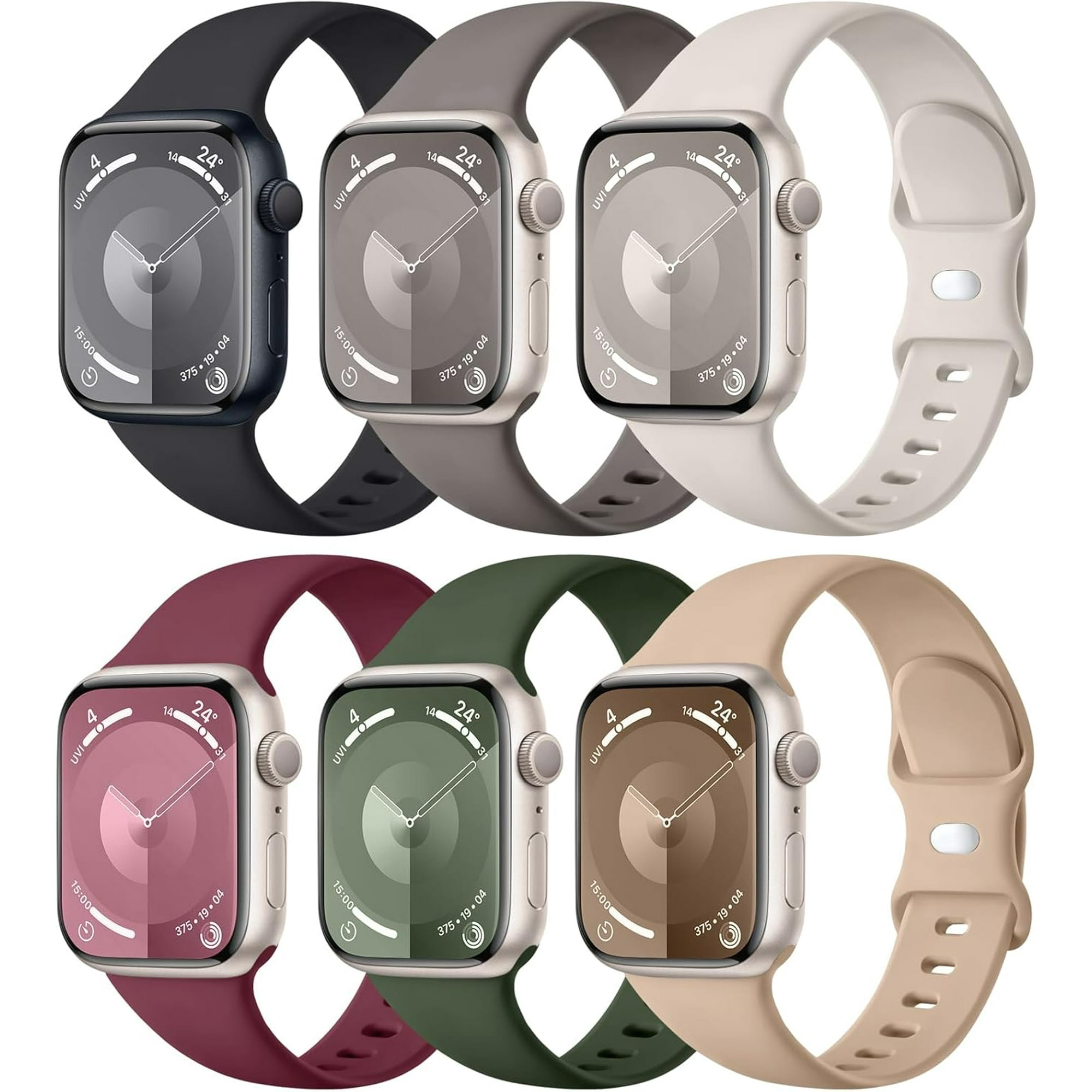 Rejoda-Compatible With Apple Watch Strap Band 44mm 45mm 46mm 49mm 40mm 41mm 38mm 42mm Women Men  Silicone Sport Band Bracelet Strap For Apple Watch Iw