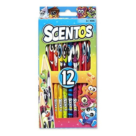 Scentos Scented Colored Pencils - 12-Count - Assorted Vibrant Colors ...