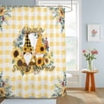 Bathroom Shower Curtain Farm Watercolor Sweet Gnome Sunflower ...