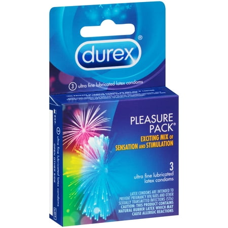Durex Pleasure Pack Ultra Fine Lubricated Latex Condoms 3 ct Box ...