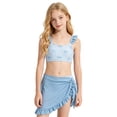Big Girls Swim Suits Printed Camisole Vest Split Beachwear Three Piece ...