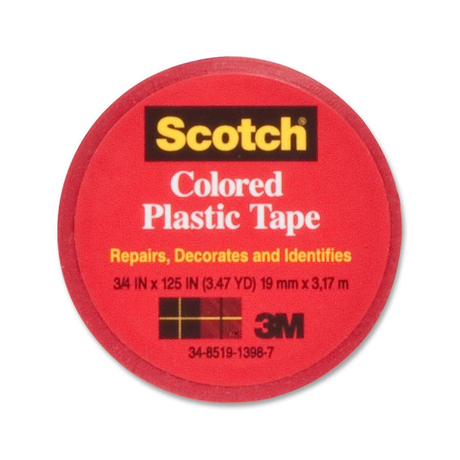 Scotch, MMM190RD, Colored Vinyl Plastic Tape, 1 / Roll, Red - Walmart.com