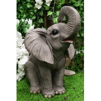 Ebros Home Figurines: Ruby The Elephant Sitting Pretty Large Statue, 17 ...