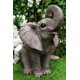 Ebros Ruby The Elephant Sitting Pretty with Trunk Up Large Statue 17 ...
