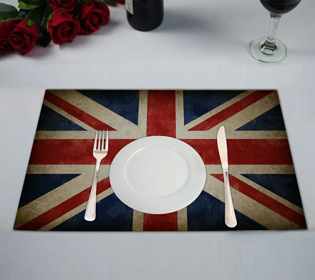 ABPHQTO Great Britain Flag Old Vintage British Table Placemat Food Mat ...