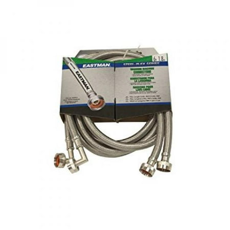 Eastman 41066 Stainless Steel Washing Machine Hose with Elbow, 6 Ft ...