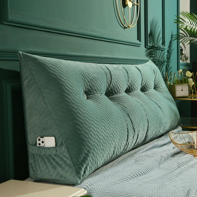 Triangle Bed Back Cushion Pillow, Wedge Pillow Headboard Backrest ...