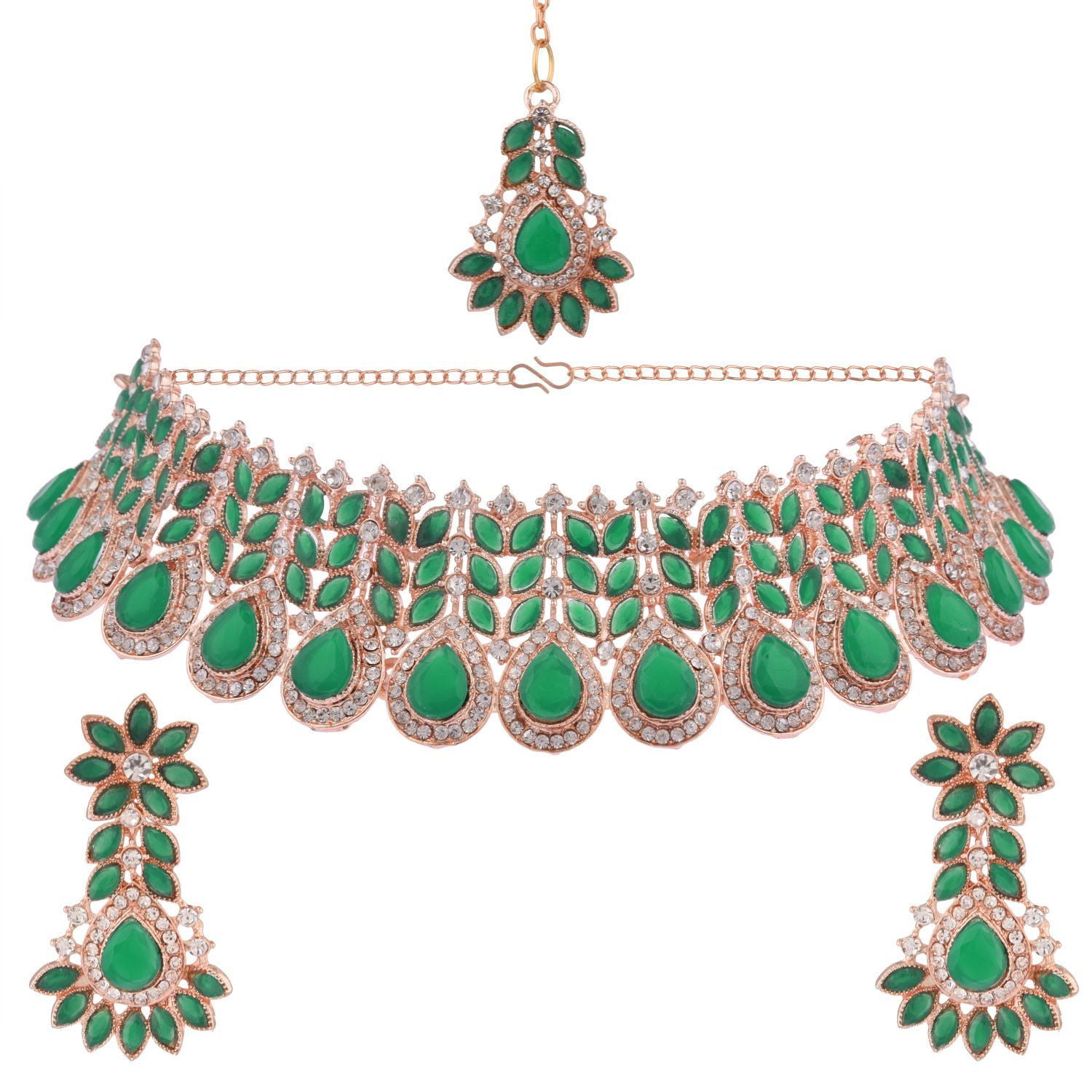 Efulgenz Wedding Bridal Crystal Green Jewelry Set Austrian Rhinestone ...