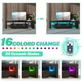 PAPROOS High Gloss TV Stand with LED Lights, Storage Drawer, Media ...
