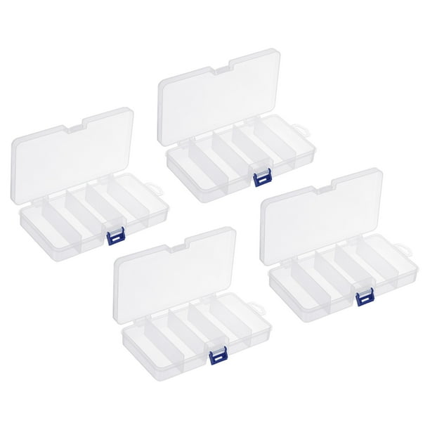 Fishing Tackle Accessory Box, 4 Pack Plastic 5-Grid Fish Lure Bait ...