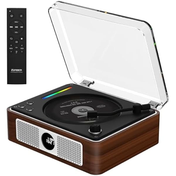 Reproductor de CD retro portátil con altavoces Hi-Fi duales, Bluetooth ...