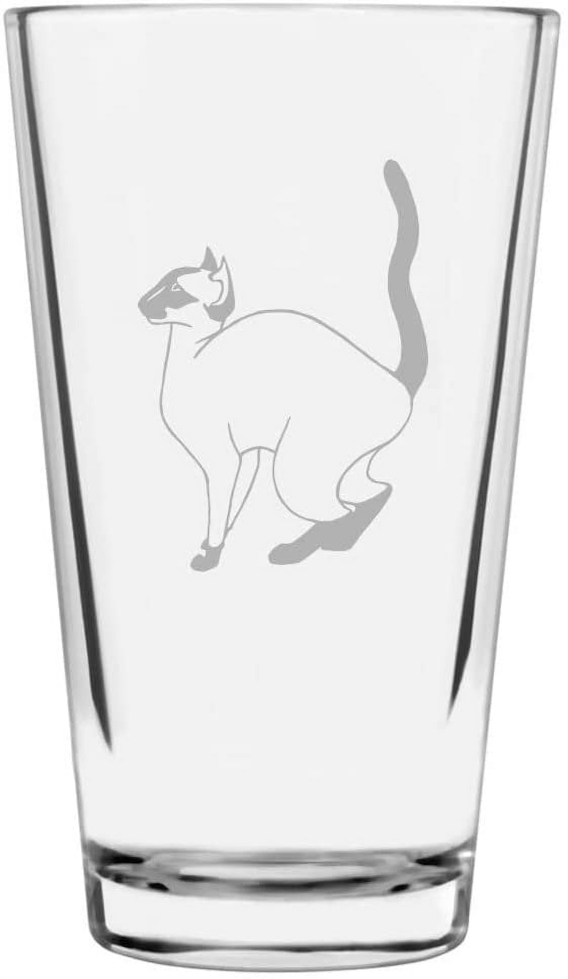 Modern Siamese Side View 3 Cat Themed Etched 16oz Libbey Pint Glass ...